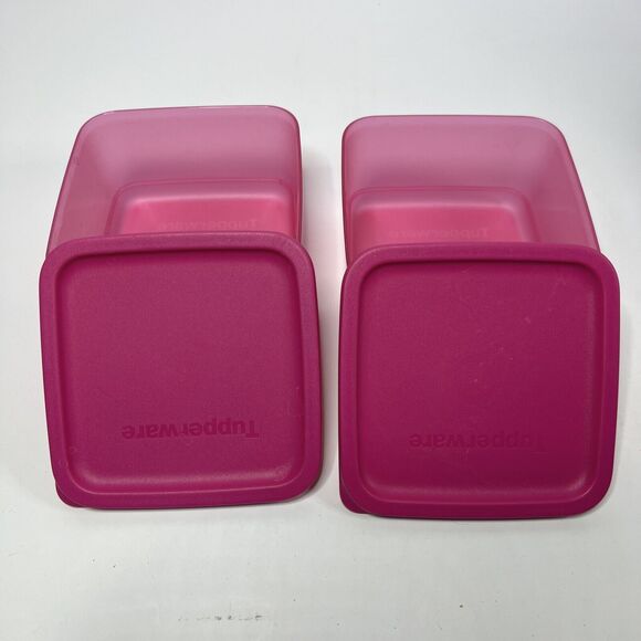 Tupperware | Kitchen | Tupperware Square Rounds Set Of 2 Modular Cubix Basic Brights Purple ...